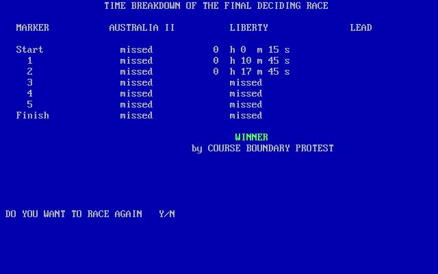 Download Yacht Racing Simulator (DOS) game - Abandonware DOS